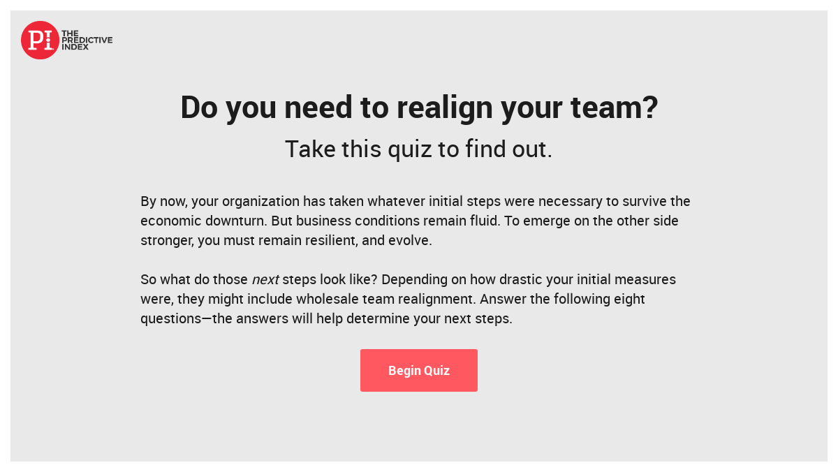 Team realignment quiz | The Predictive Index