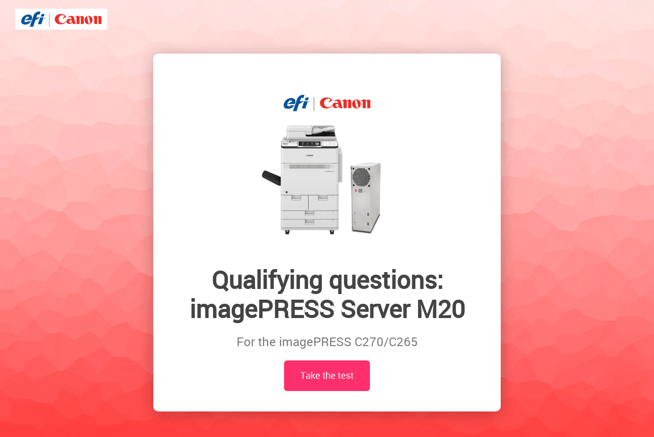 Qualifying questions: imagePRESS Server M20