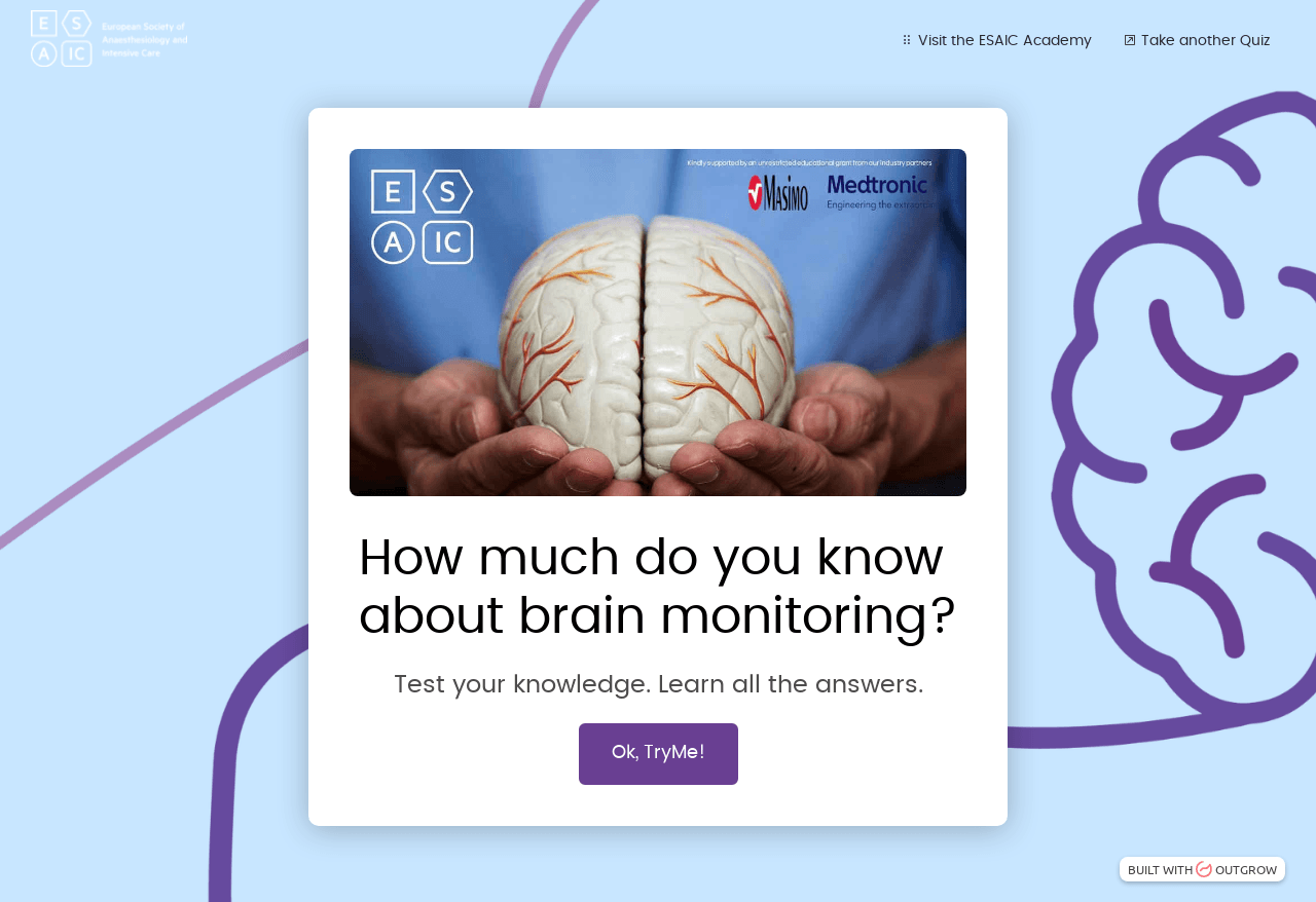 ESAIC TryMe Quiz on Brain Monitoring